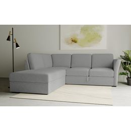 Ecksofa Home Affaire, B:241cm H:90cm T:226cm, grau, 62% Polypropylene, 38% Polyester, Wohnzimmer, Sofas, "Lavars, L-Form, Schlafsofa", mit