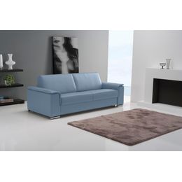 Schlafsofa Egoitaliano, B:234cm H:85cm T:102cm, blau, Leder &raquo;BULL&laquo; (echtes Rindsleder). Geschliffenes, pigmentiertes und behandeltes Rindsleder mit
