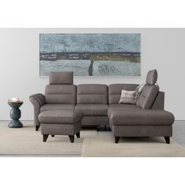 Sit & More Ecksofa SIT & MORE, B:253cm H:87cm T:212cm, grau, 100% Polyester, Wohnzimmer, Sofas, "Mellum L-Form", Federkern, wahlweise mit Bettfunktion, Stauraum