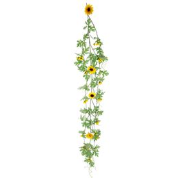 Kunstblume I.GE.A., B:16cm H:125cm L:6cm, gelb, Obermaterial: 80% Polyester, 20% Kunststoff, Kunstpflanzen, "Sonnenblumenranke", K&uuml;nstlich