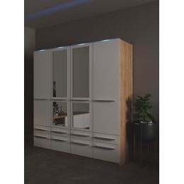 Kleiderschrank Priess, B:185cm H:193cm T:54cm, wei&szlig;, Holzwerkstoff, Schlafzimmer, Schr&auml;nke, "Schrank Garderobe W&auml;scheschrank Barcelona in 5 Breiten",