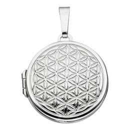 Jobo Damen Medallionanh&auml;nger "Anh&auml;nger Medaillon Lebensblume rund", Silber 925 (Sterlingsilber), silber, Silber 925 (Sterlingsilber),