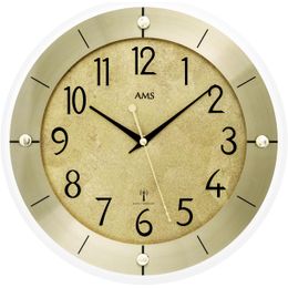 AMS Damen Funkwanduhr, &Oslash; 31cm, grau, Wanduhren, Quarzuhr, Wanduhr, Made in Germany, Wohnzimmer, K&uuml;che, Arbeitszimmer