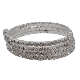 Steuer Damen Armband "Gedrehter Strassarmreif silberfarben", 19cm, Metall, grau, Metall, Armb&auml;nder