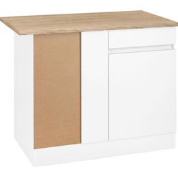 Eckunterschrank Optifit, B:110cm H:88cm T:60cm, grau, K&uuml;che, Schr&auml;nke, "Roth", Breite 100 cm