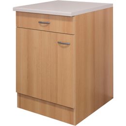 Unterschrank Flex-Well, B:60cm H:85cm T:60cm, braun, Holzwerkstoff, K&uuml;che, Schr&auml;nke, "Nano", (B x H x T) 60 x 85/86 x 60 cm