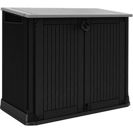 Aufbewahrungsbox Keter, B:132cm H:113,5cm T:71,5cm, grau, Polypropylen, Garten, Aufbewahrungsboxen, "Store It Out MIDI 880L", M&uuml;lltonnenbox in