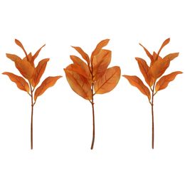 Kunstblume I.GE.A., B:17cm H:36cm L:14cm, orange, Polyester, Kunstpflanzen, "K&uuml;nstlicher Herbstlaub-Busch", Kunstpflanze Str&auml;u&szlig;e Bouquet Herbstdeko
