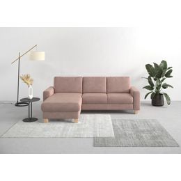 Ecksofa Home Affaire, B:249cm H:91cm T:164cm, rosa, 95% Polyester, 5% Polyamid, Wohnzimmer, Sofas, "Summer L-Form", mit Recamiere, mit oder ohne