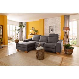 Ecksofa Home Affaire, B:264cm H:86cm T:170cm, braun, Luxus-Microfaser Florence (100% Polyester);Struktur fein (100% Polyester);Luxus-Microfaser