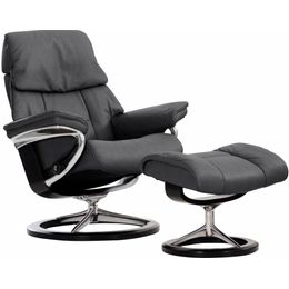 Relaxsessel stressless, B:88cm H:101cm T:78cm, grau, Leder BATICK: durchgef&auml;rbtes und genarbtes M&ouml;belleder;Leder PALOMA: durchgef&auml;rbtes