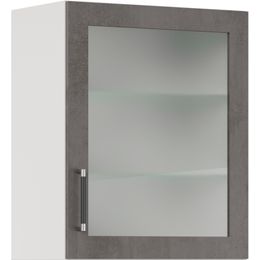 Glash&auml;ngeschrank IMPULS K&Uuml;CHEN, B:60cm H:72,3cm T:34,2cm, grau, Dekorfolie, Glas, Holzwerkstoff, K&uuml;che, Schr&auml;nke, ""Prag", Breite/H&ouml;he: 50 oder