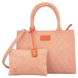 Remonte Damen Shopper, orange, Textil, gemustert, Taschen, Damen-Henkeltasche, Umh&auml;ngetasche mit herausnehmbarem Innent&auml;schchen