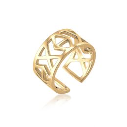 Elli Damen Fingerring "Ikat-Muster 925 Sterling Silber", Resizable, ohne Stein, Silber 925 (Sterlingsilber), 10mm, gold, Silber 925 (Sterlingsilber),