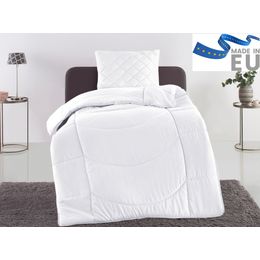 Steppbett + Kopfkissen OTTO HOME, wei&szlig;, Bezug: 100% Polyester, Bettwaren-Sets, "Microlux, Bettdecke 135x200 cm, 155x220 cm", Set mit Kissen 40x80 cm,