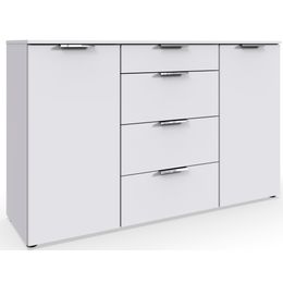Kombikommode wimex, B:135cm H:84cm T:41cm, wei&szlig;, Spanplatte, Schlafzimmer, Sideboards, "Level by fresh to go", 2-t&uuml;rig, mit 4 Schubladen und