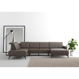 Sit & More Wohnlandschaft SIT & MORE, B:337cm H:84cm T:205cm, braun, Sofas, "Bailando U-Form", wahlweise mit Kopfteilverstellung und Vorziehsitz, motorisch
