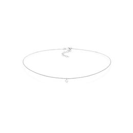 Elli Damen Collier "Choker mit Anh&auml;nger Mondstein Rund 925 Silber", 36,mit Stein, Silber 925 (Sterlingsilber), L: 36, silber, Silber 925
