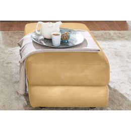 Hocker Calia italia, B:67cm H:44cm T:90cm, gelb, Luxus-Microfaser Ginevra (100% Polyester), Wohnzimmer, Hocker, "Gaia, in edlem Design und mit
