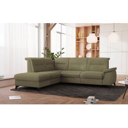 Sit & More Ecksofa SIT & MORE, B:256cm H:91cm T:225cm, gr&uuml;n, 100% Polyester, Wohnzimmer, Sofas, "Astoria L-Form", wahlweise mit motorischer Relaxfunktion