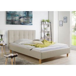 Polsterbett Maintal, B:105cm H:99cm L:216cm, beige, Betten, "Leesburg", Bettseiten zerlegt, ohne Bettkasten