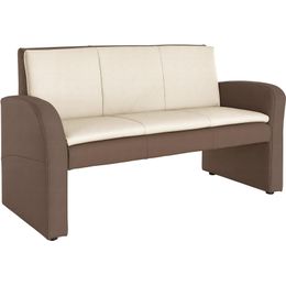 Polsterbank, B:162cm H:89cm T:67cm, braun, exxpo - SOFA FASHION, Luxus-Microfaser (100% Polyester), Esszimmer, Sitzb&auml;nke, "Cortado, elegant und