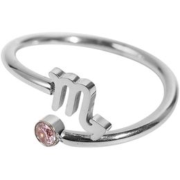 Firetti Damen Fingerring "Schmuck Geschenk Damenring Sternzeichen", 5 g, Skorpion, Edelstahl, 1,2mm, silber, Edelstahl, Fingerringe, Made in Germany
