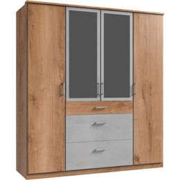 Kleiderschrank wimex, B:180cm H:199cm T:58cm, grau, Schlafzimmer, Schr&auml;nke, "Click", mit Spiegel