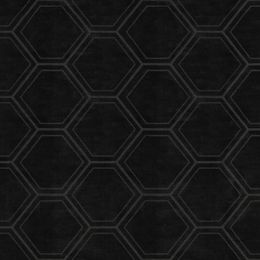 Vliestapete "Geo - Hexagon", B/L: 0,52m x 10m, schwarz, SUPERFRESCO EASY, Wohnzimmer, Tapeten, Schwarz - 10m x 52cm