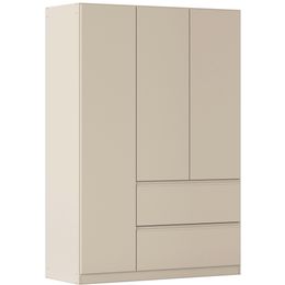Dreht&uuml;renschrank Rauch, B:136cm H:197cm T:54cmbeige (champagner), Holzwerkstoff, Schr&auml;nke, "Kleiderschrank Schrank Garderobe W&auml;scheschrank
