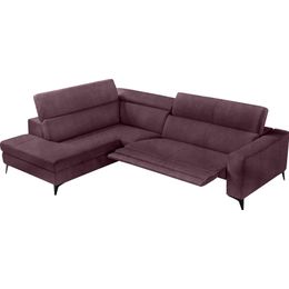 Ecksofa Egoitaliano, B:269cm H:96cm T:203cm, lila, Wohnzimmer, Sofas, "Edith, Designsofa mit hohem Sitzkomfort, L-Form", inkl. elektrischer