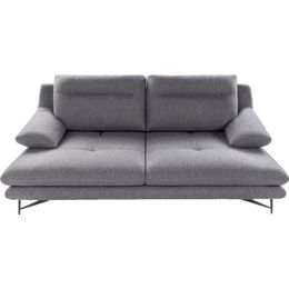 2,5-Sitzer Calia italia, B:195cm H:90cm T:109cm, grau, Sofas, "Cezanne, elegant und bequem, aufwendige Detailverarbeitung", im Strukturbezug,