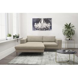 Ecksofa DOMO collection, B:244cm H:83cm T:173cm, braun, 100% Polyester, Wohnzimmer, Sofas, "Modica kompakt und elegant, Breite 244, L-Form", moderne