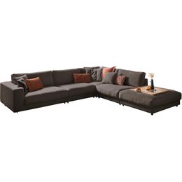 Ecksofa 3C CANDY, B:365cm H:86cm T:322cm, grau, 100% Polyester, Wohnzimmer, Sofas, "Enisa II, bequem und komfortabel, gro&szlig;es Familiensofa, L-Form",