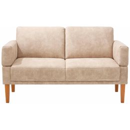 Sofa Home Affaire, B:190cm H:98cm T:81cm, beige, Luxus Microfaser (Zusammensetzung: 100% Polyester), Wohnzimmer, Sofas, "Fehmarn", in 3 Breiten