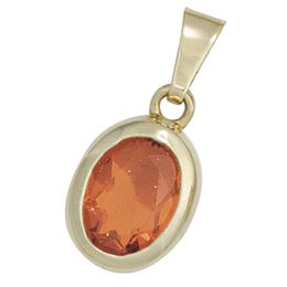 Jobo Damen Kettenanh&auml;nger "Anh&auml;nger oval", Gelbgold 585, gelb, Gelbgold 585, Schmuckanh&auml;nger, 585 Gold mit Feueropal