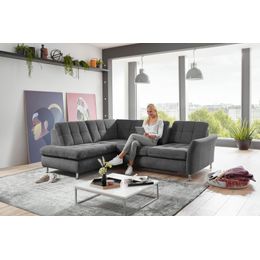 Ecksofa DIE PLANBAR, B:242cm H:87cm T:116cm, grau, 100% Polyester, Wohnzimmer, Sofas, "MP-IN20016 L-Form mit Kaltschaum-Polsterung", wahlweise mit