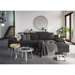 Sit & More Ecksofa SIT & MORE, B:290cm T:163cm, grau, Wohnzimmer, Sofas, "Latigo L-Form", mit Mega-Recamiere, wahlweise mit Bettfunktion und Bettkasten