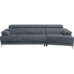 Ecksofa Egoitaliano, B:246cm H:99cm T:140cm, blau, Luxus-Micofaser Lederoptik (100% Polyester) ist ein neues technisches Gewebe mit einem visuellen