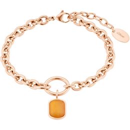 s.Oliver Damen Armband "2037971", 20cm, Edelstahl, orange, Edelstahl, Armb&auml;nder, mit Aventurin