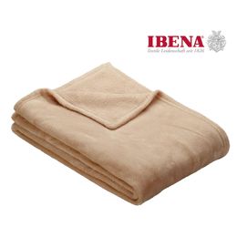Wohndecke Ibena, B:130cm L:180cm, beige, Polyester, Wohndecken, "Uni Fleecedecke Olbia", einfarbig schick, Kuscheldecke