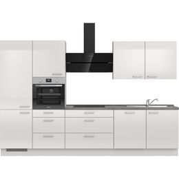 K&uuml;chenzeile Nobilia, B:330,3cm H:216,6cm T:60cm, grau, Komplettk&uuml;chen-Sets, ""Flash II"", vormontiert, Ausrichtung w&auml;hlbar, Breite 330 cm, wahlw. mit