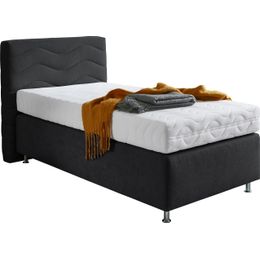 Boxspringbett, B:105cm L:210cm, schwarz, Westfalia Schlafkomfort, Bezug Bett: Microvelours (100% Polyester) oder Feinstruktur (100% Polyester);Bezug