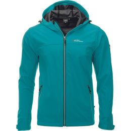 DEPROC Active Herren Softshelljacke "ROUGH PEAK MEN", blau, Gr. 58, 96% Polyester; 4% Elasthan, Jacken, Kontrastreissverschluss