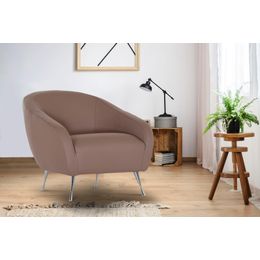 Sessel Home Affaire, B:77cm H:70cm T:85cm, braun, Wohnzimmer, Sessel, "Tesoro", in toller Lederqualit&auml;t