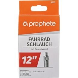 Prophete Fahrradschlauch "Fahrradschlauch", 48mm, Dunlopventil (DV), 12 Zoll (30,48cm), schwarz, Fahrradschl&auml;uche
