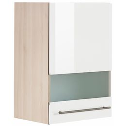 Glash&auml;ngeschrank Optifit, B:50cm H:70,4cm T:34,9cm, wei&szlig;, K&uuml;che, Schr&auml;nke, "Bern", Breite 50 cm, Front mit Milchglas-Einsatz, mit Metallgriff