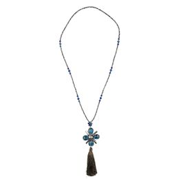 Damen Lange Kette "Strass", blau, Basic, Collezione Alessandro, Glas, Halsketten, mit echten Glasperlen