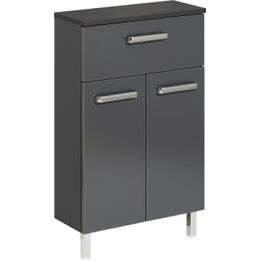 Unterschrank SAPHIR, B:50cm H:81cm T:20cm, grau, Badezimmer, Schr&auml;nke, "Quickset Badschrank mit 2 T&uuml;ren, 1 Schublade, 50 cm breit",