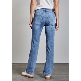 Street One Damen Bootcut-Jeans, blau, Gr. 26, unifarben, Web, 89% Baumwolle, 8% Polyester, 3% Elasthan, Jeans, High Waist